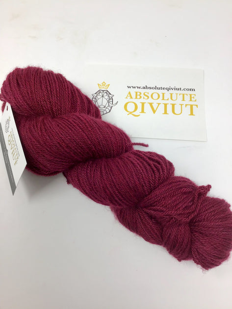 100% Qiviut yarn in 3 ply Raspberry 100 gram skein – Absolute Qiviut